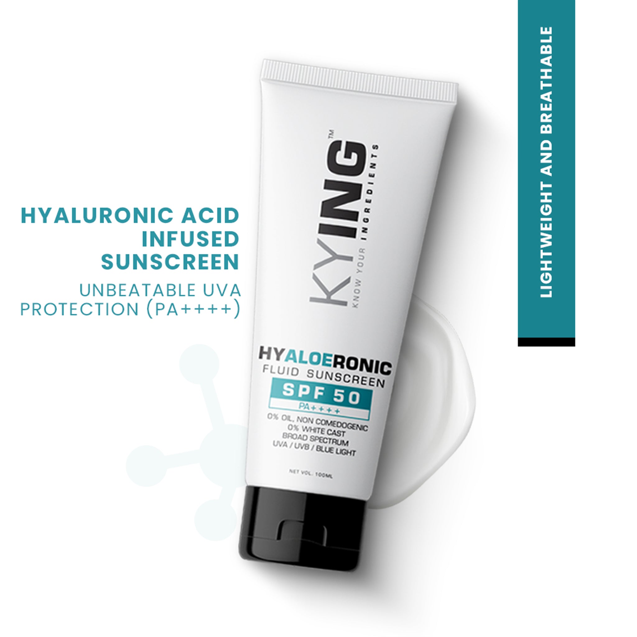 KYING Hyaluronic Fluid Sunscreen SPF50 PA++++: Defend and Hydrate Your